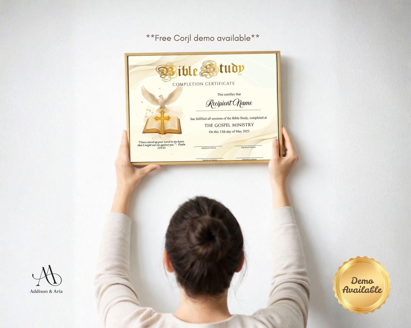 Editable Certificate of Bible Study Completion Template. Printable ...