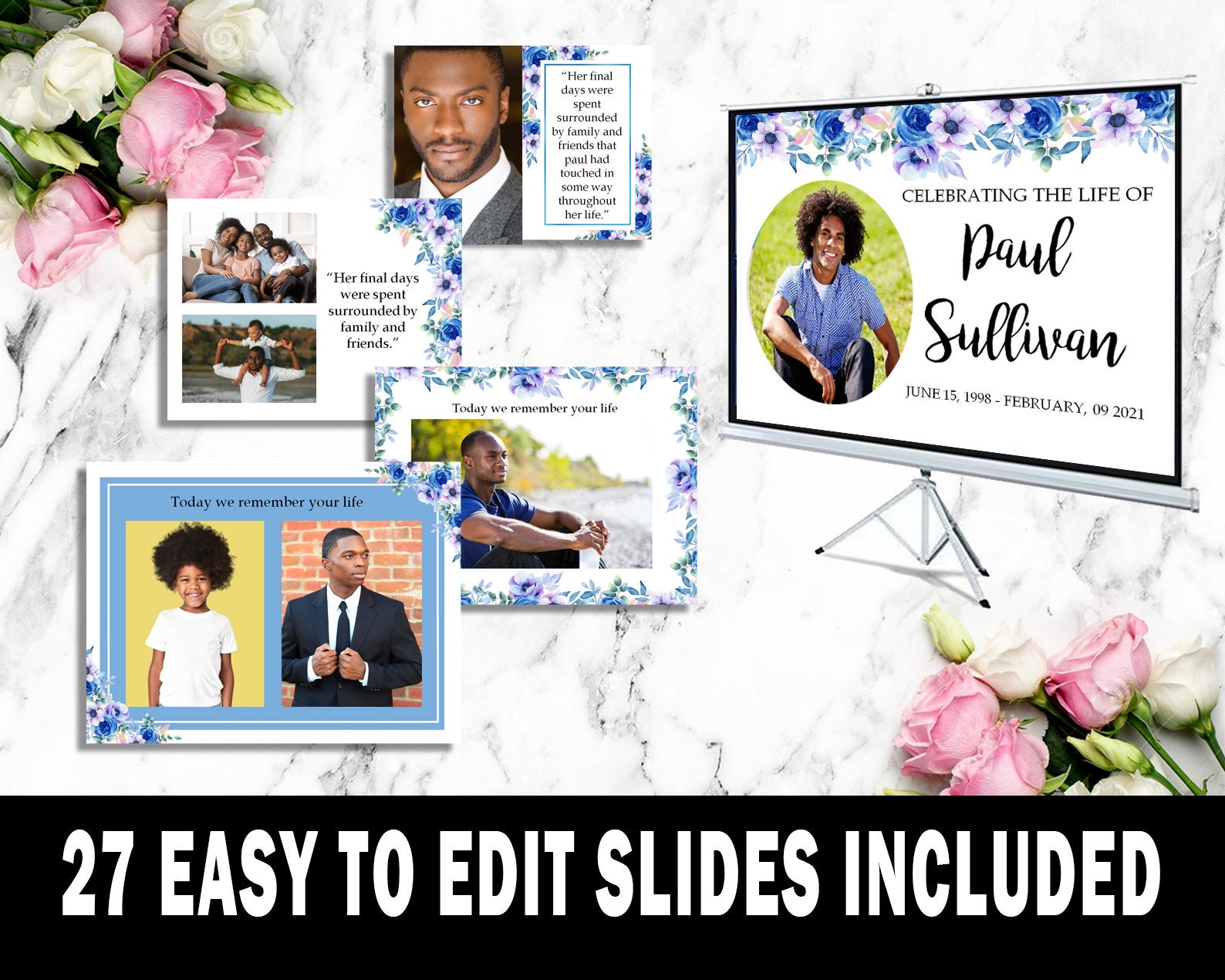 Funeral Slideshow Template. Funeral Powerpoint Template. Celebration of ...