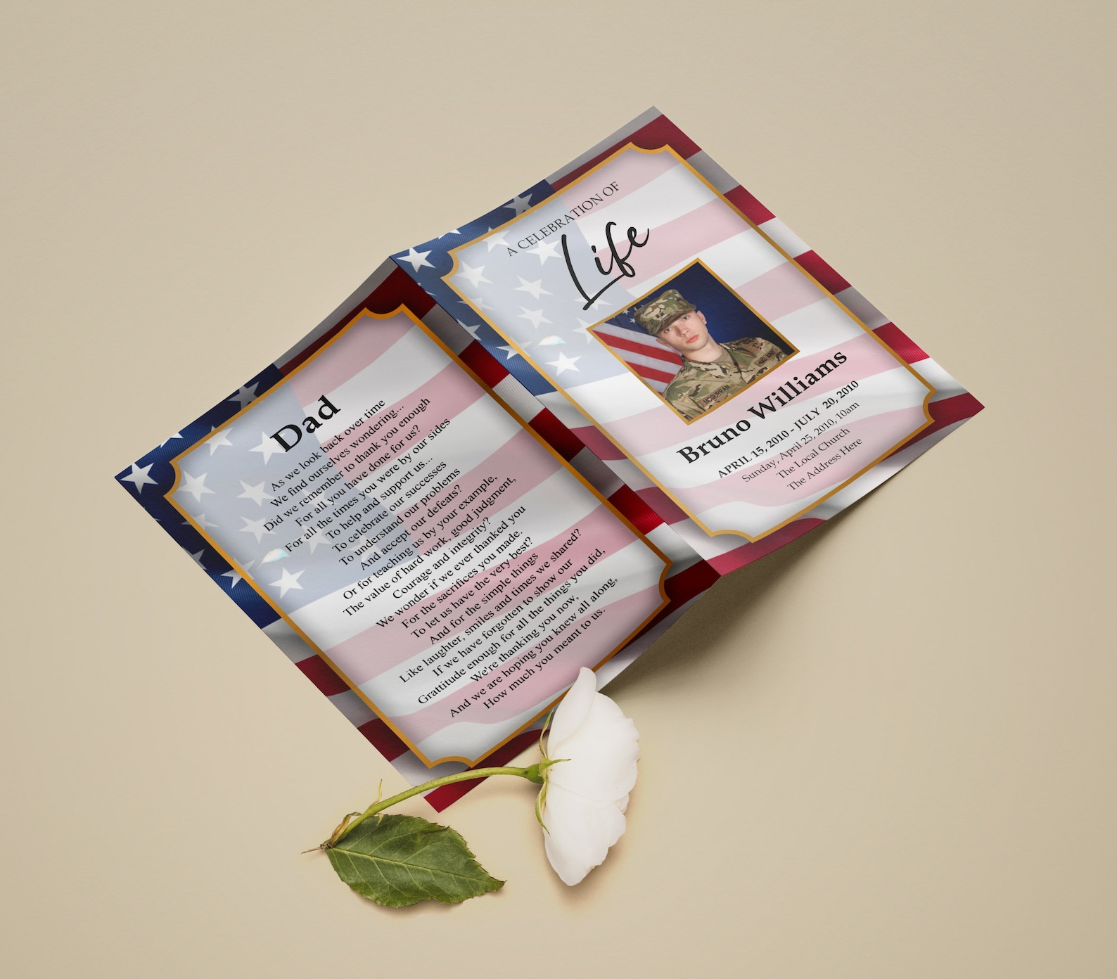 Complete American Flag Military Funeral Program Package With - Etsy