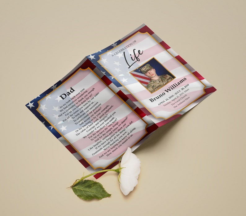 Complete American Flag Military Funeral Program Package With - Etsy