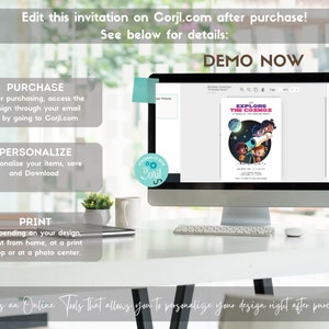 Editable Outer Space Birthday Invitation | Instant Download & Online ...