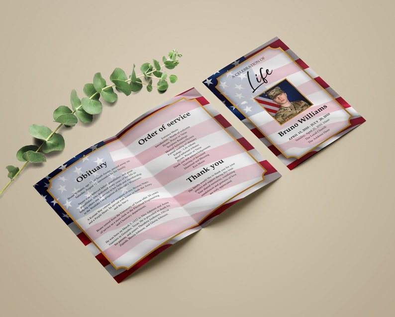 Complete American Flag Military Funeral Program Package With - Etsy