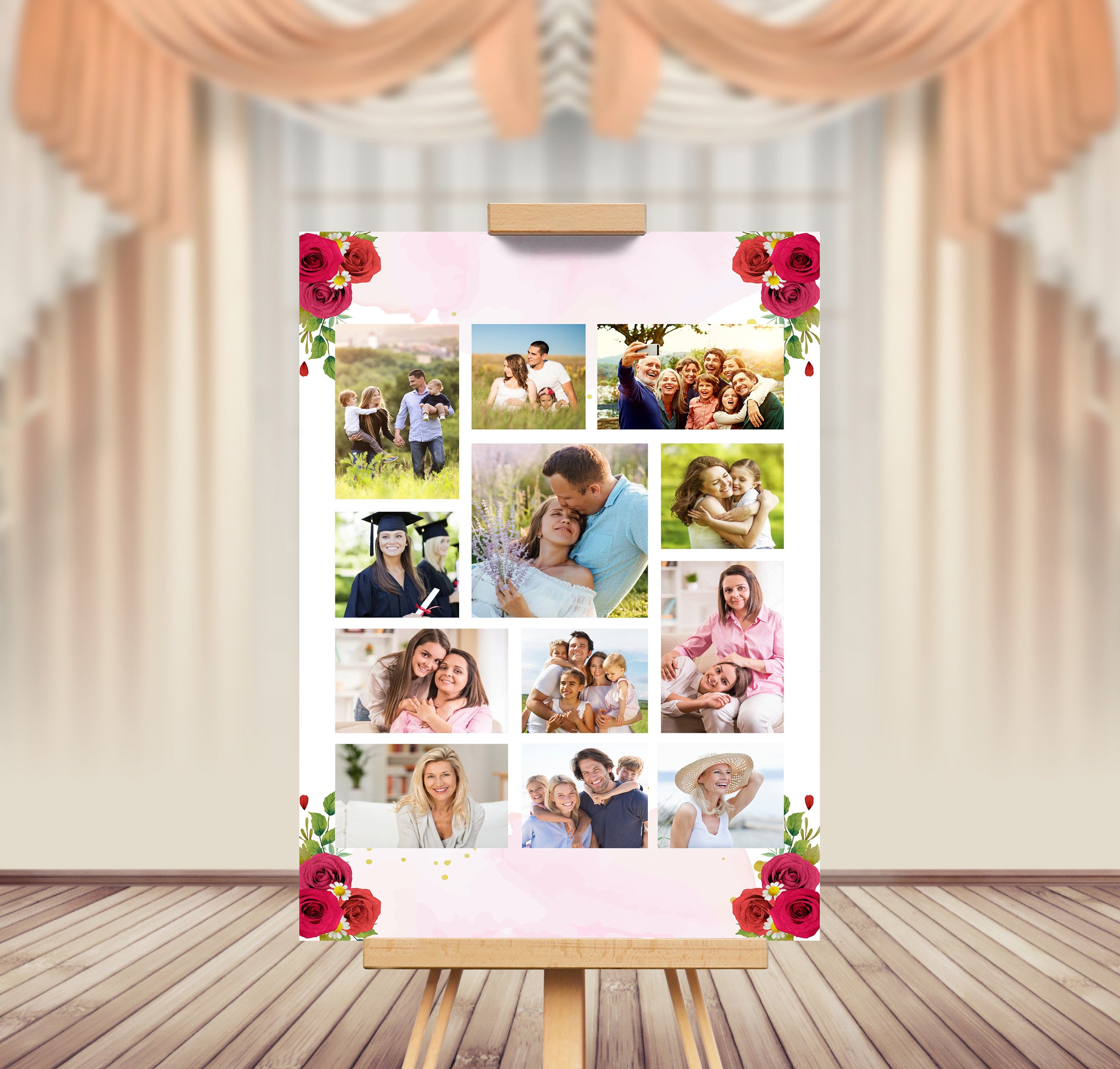 Editable Funeral Poster Photo Display Set | Memorial Poster for Funeral ...