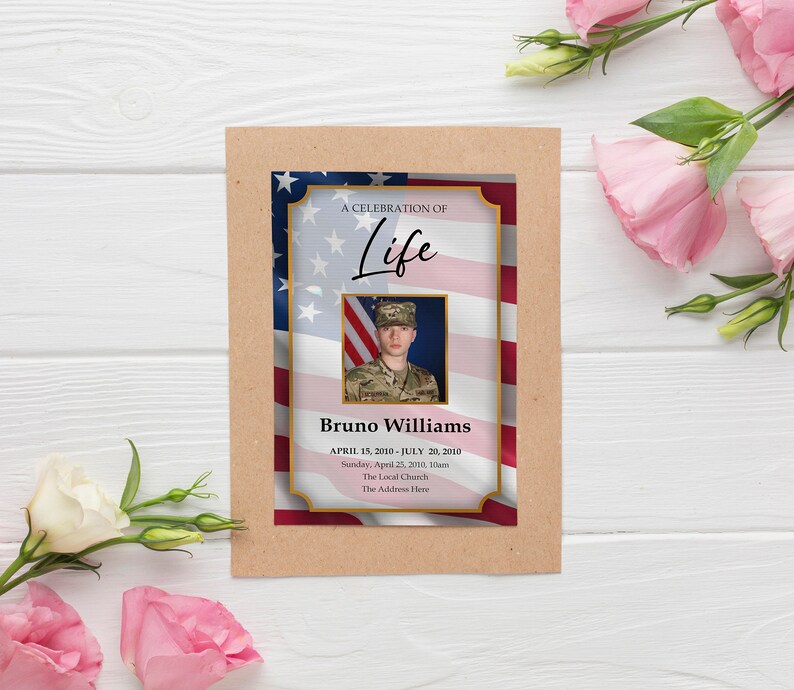 Complete American Flag Military Funeral Program Package With - Etsy