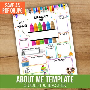 Editable Student & Teacher About Me Template Set. Student and Teacher ...