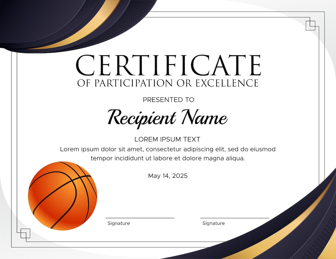 Editable Basketball Award Certificates. Customizable Basketball ...