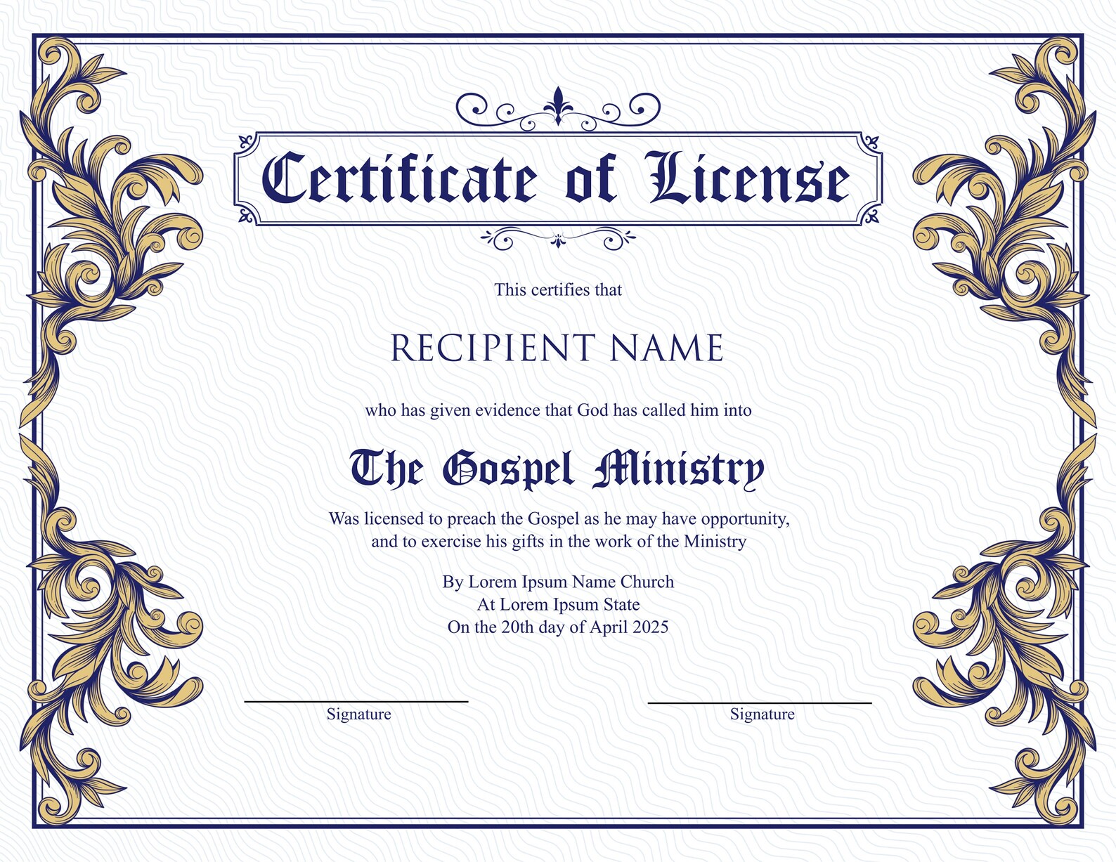 Editable Ordained Minister Certificate Template. Printable Certificate ...