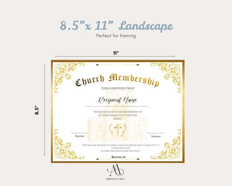 Editable Certificate of Church Membership Template. Printable ...