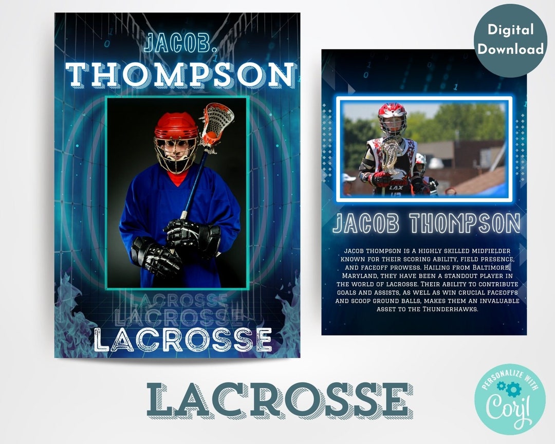 Lax Legend: Lacrosse Trading Card Template | Editable With Corjl - Etsy