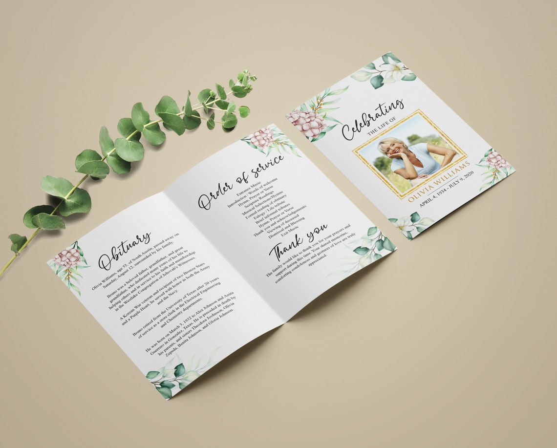 Editable Complete Funeral Program Package With 3-board Photo | Etsy