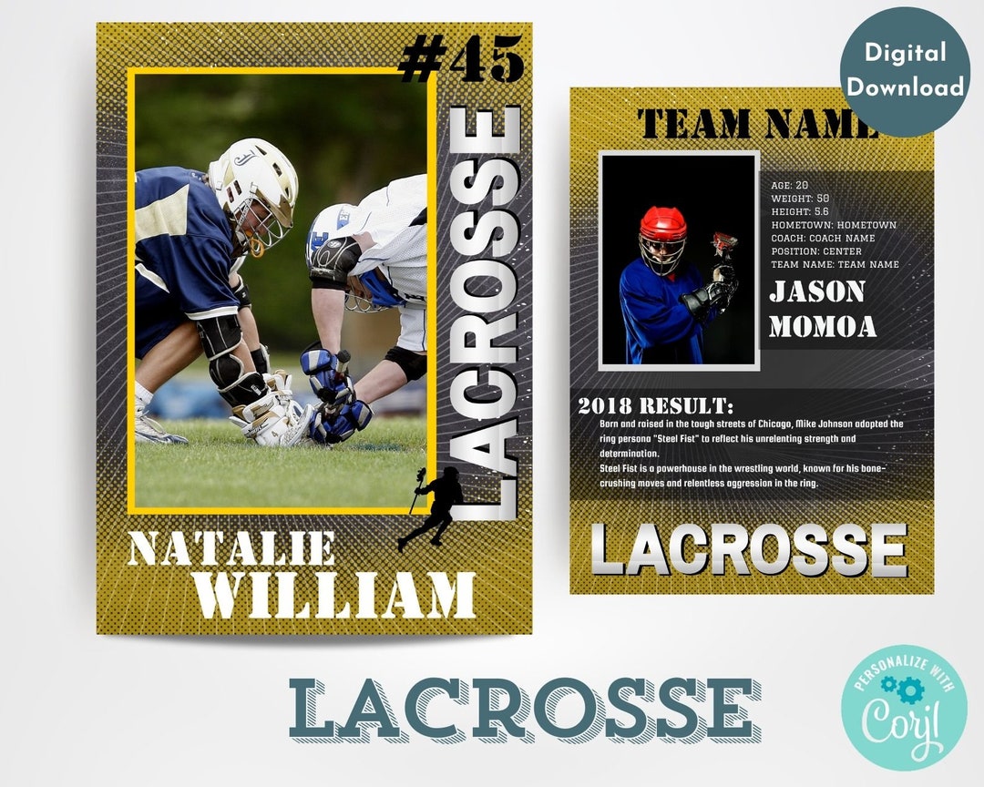 Lax Legend: Lacrosse Trading Card Template | Editable With Corjl - Etsy