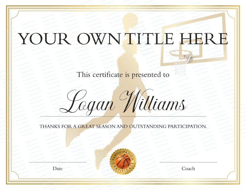 Editable Basketball Award Certificates 2 Versions. | Etsy