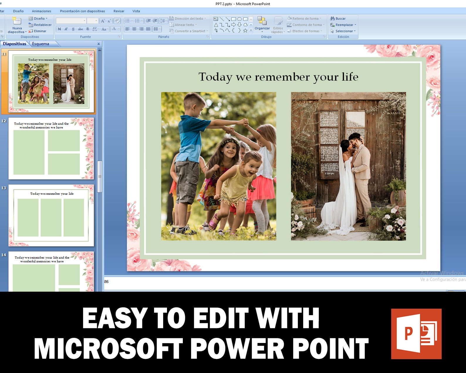 Funeral Slideshow Template. Funeral Powerpoint Template. Celebration of ...