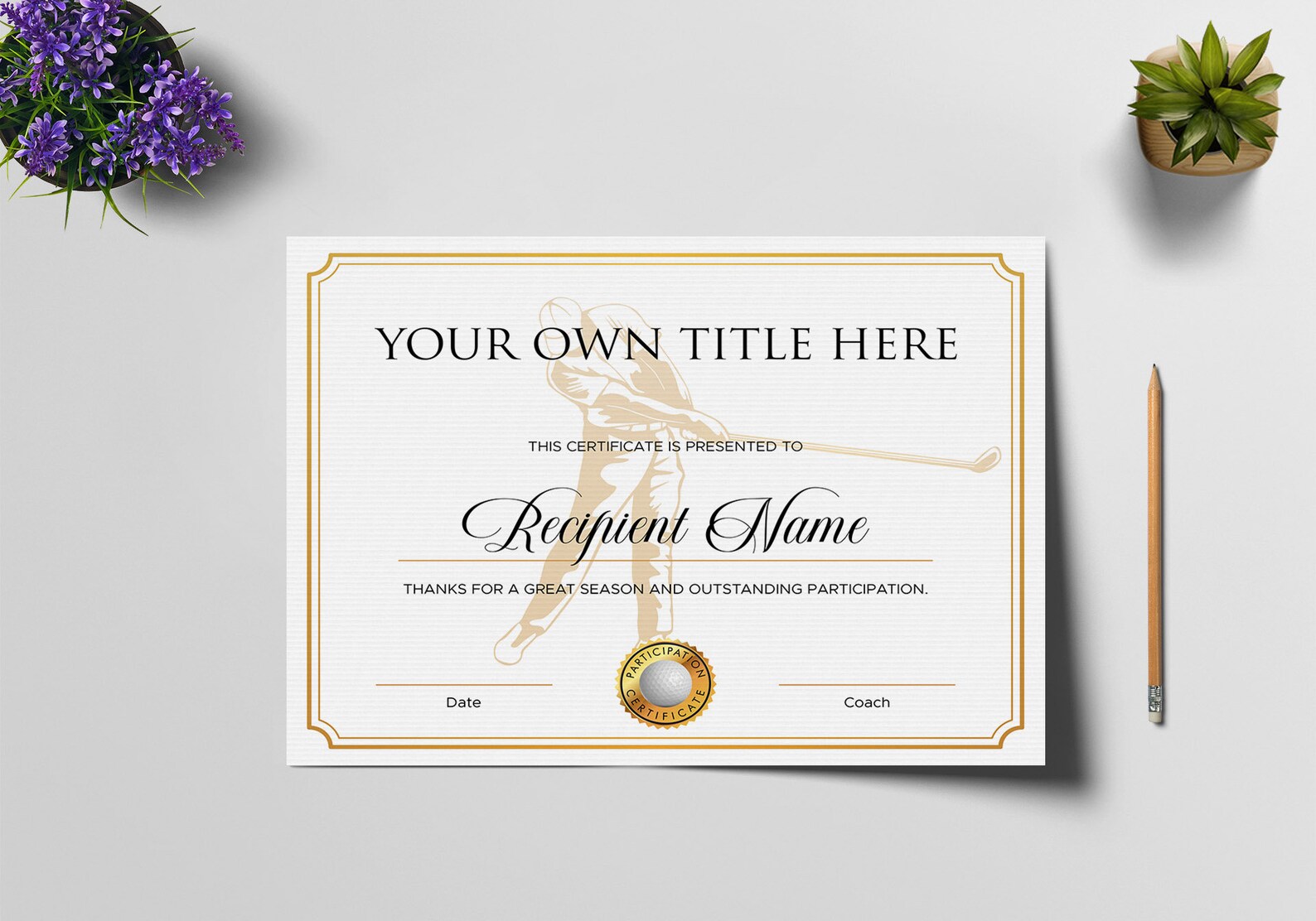 Editable Golf Award Certificates 2 Versions. Customizable | Etsy