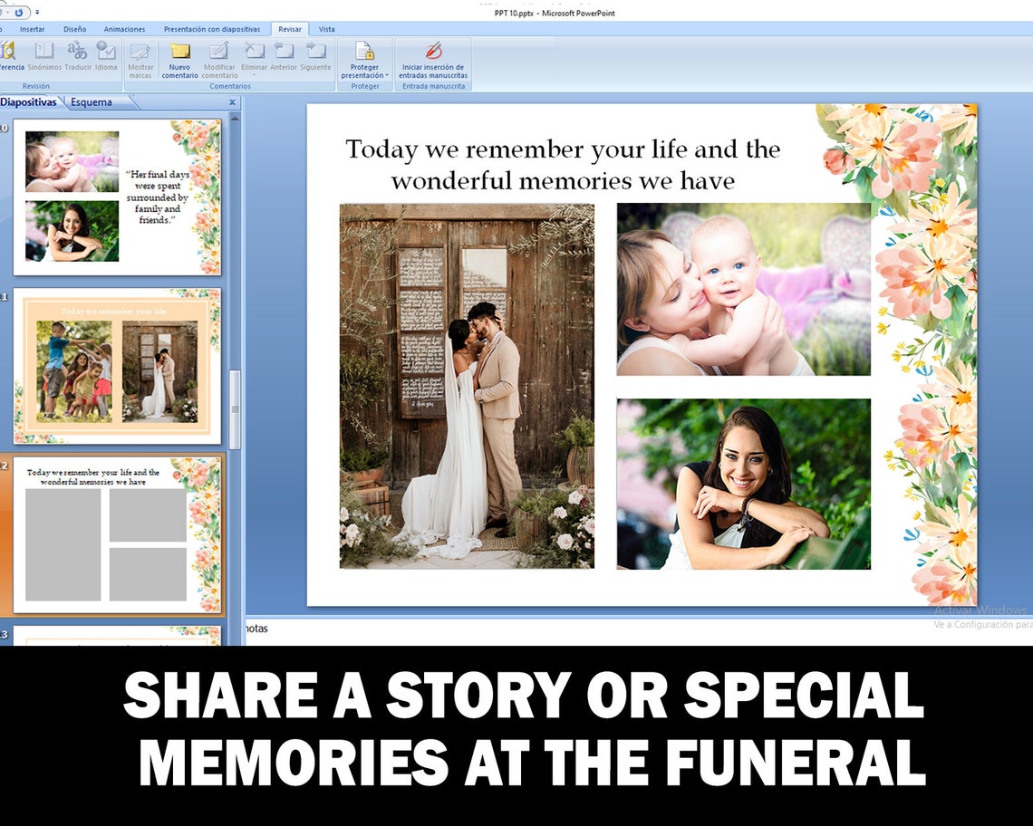 Funeral Slideshow Template. Funeral Powerpoint Template. - Etsy