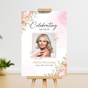 Editable Funeral Program Template & Welcome Sign - Celebration of Life ...