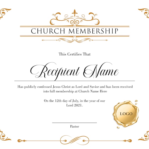 Church Membership Cards - Etsy