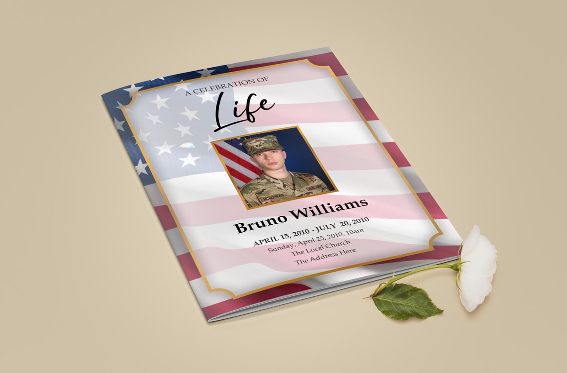 Complete American Flag Military Funeral Program Package With - Etsy