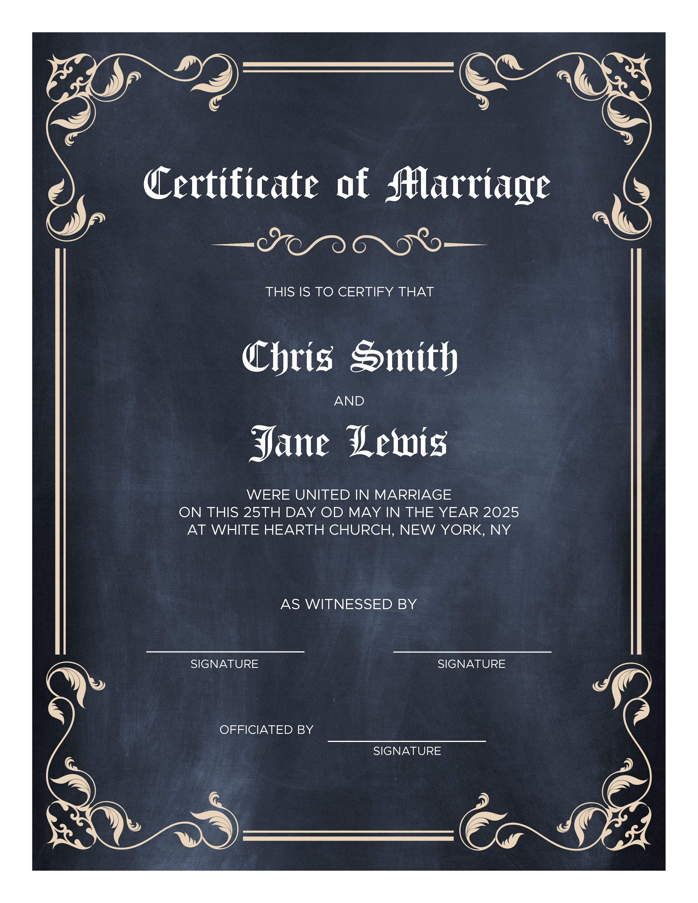 Editable Marriage Certificate. Editable Printable Wedding - Etsy