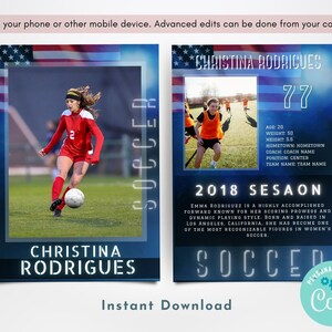 Goal Getter: Soccer Trading Card Template | Editable With Corjl - Etsy