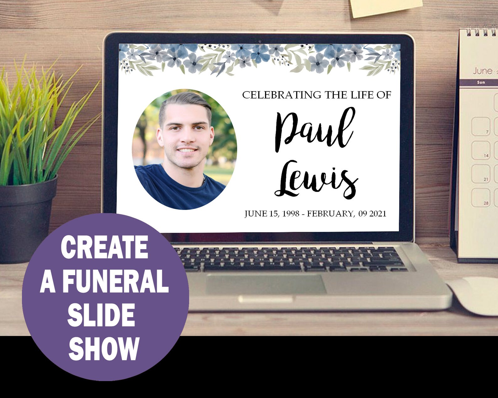 Funeral Slideshow Template. Funeral Powerpoint Template. - Etsy