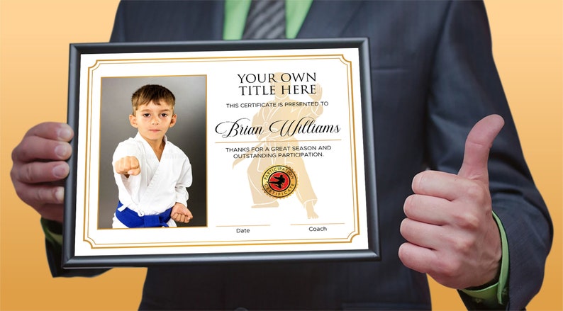 Editable Karate Award Certificates 2 Versions. Customizable - Etsy
