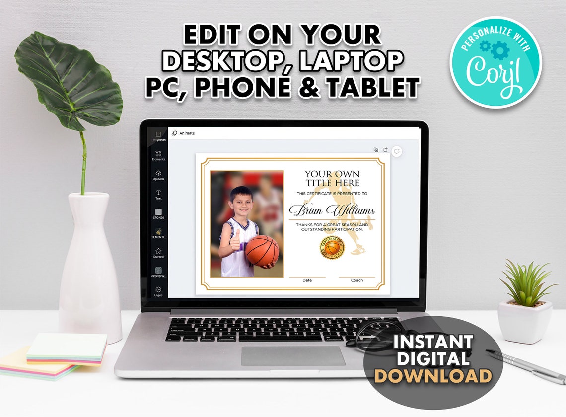 Editable Basketball Award Certificates 2 Versions. - Etsy