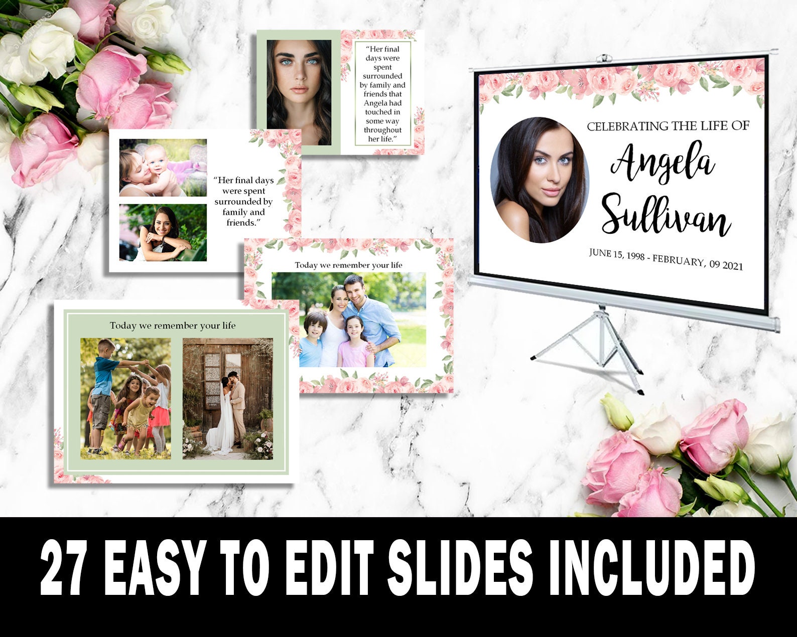 Funeral Slideshow Template. Funeral Powerpoint Template. - Etsy