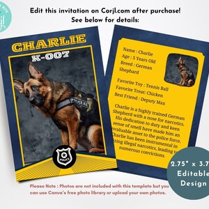 Personalized Dog Trading Card Template | Editable With Corjl - Etsy