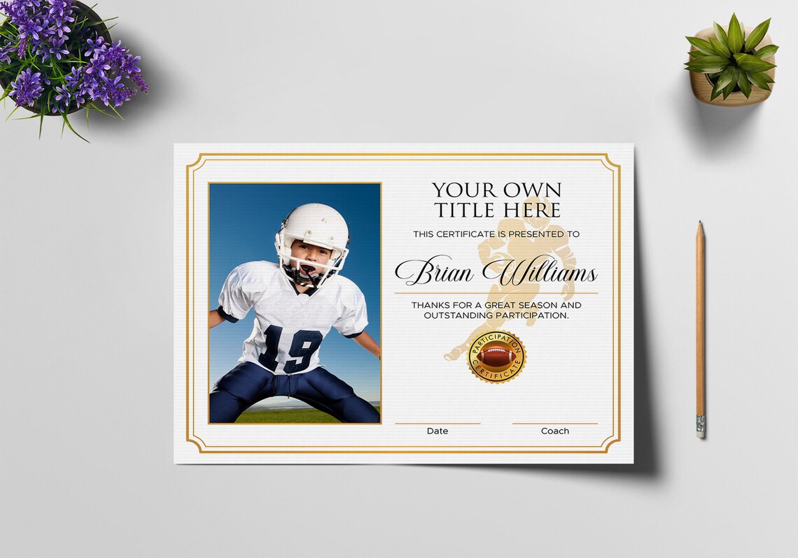 Editable End of Season Football Award Certificates With Photo. - Etsy