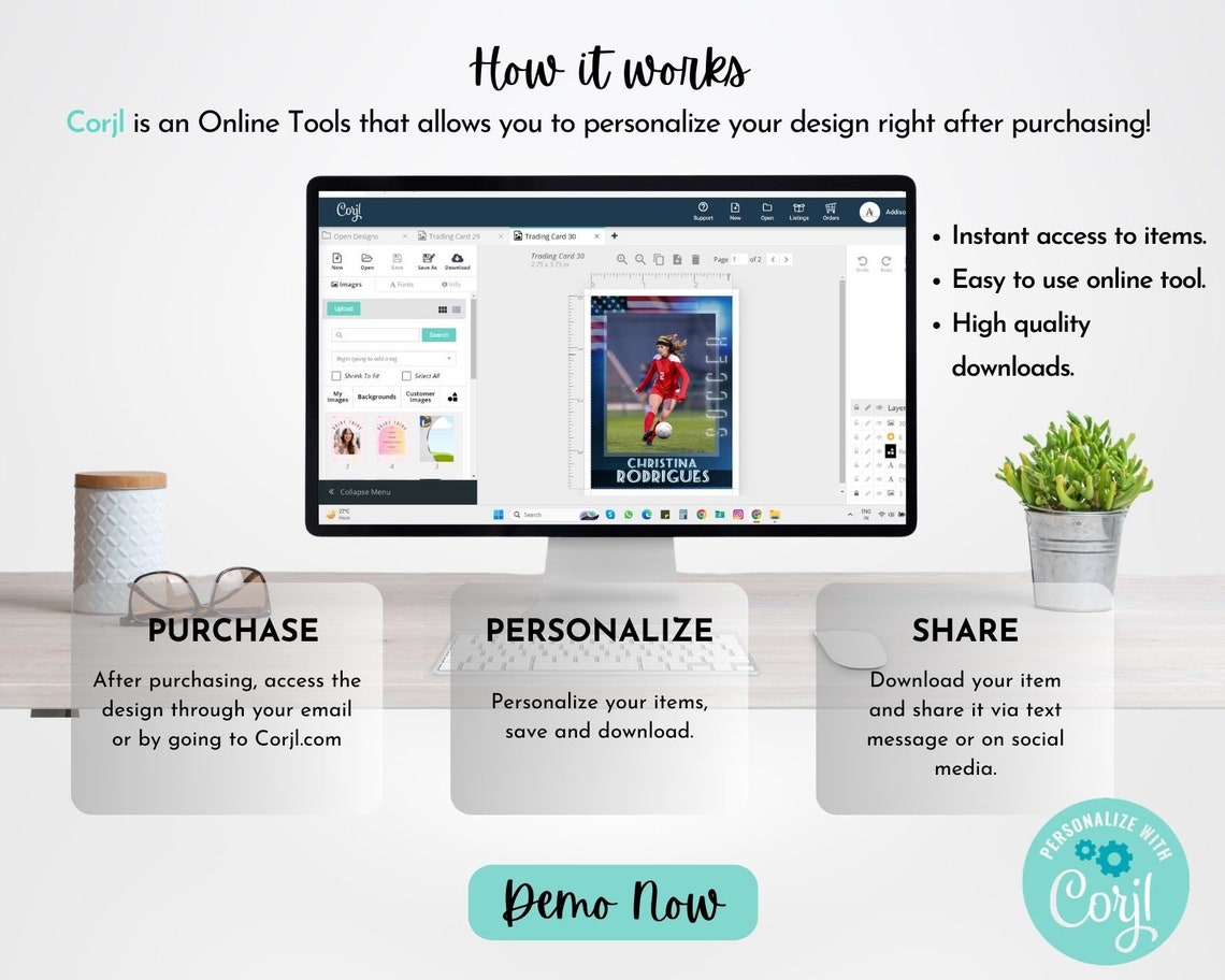 Goal Getter: Soccer Trading Card Template | Editable With Corjl - Etsy