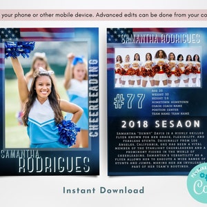 Spirit Star: Cheerleader Trading Card Template | Editable With Corjl - Etsy