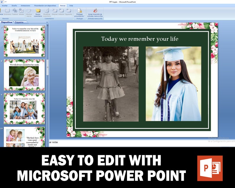 Funeral Slideshow Template. Funeral Powerpoint Template. - Etsy