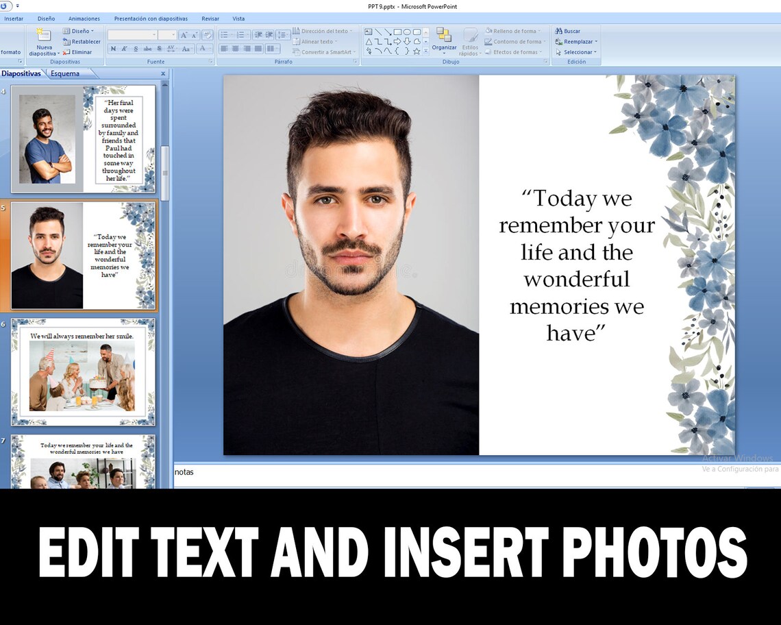 Funeral Slideshow Template. Funeral Powerpoint Template. - Etsy