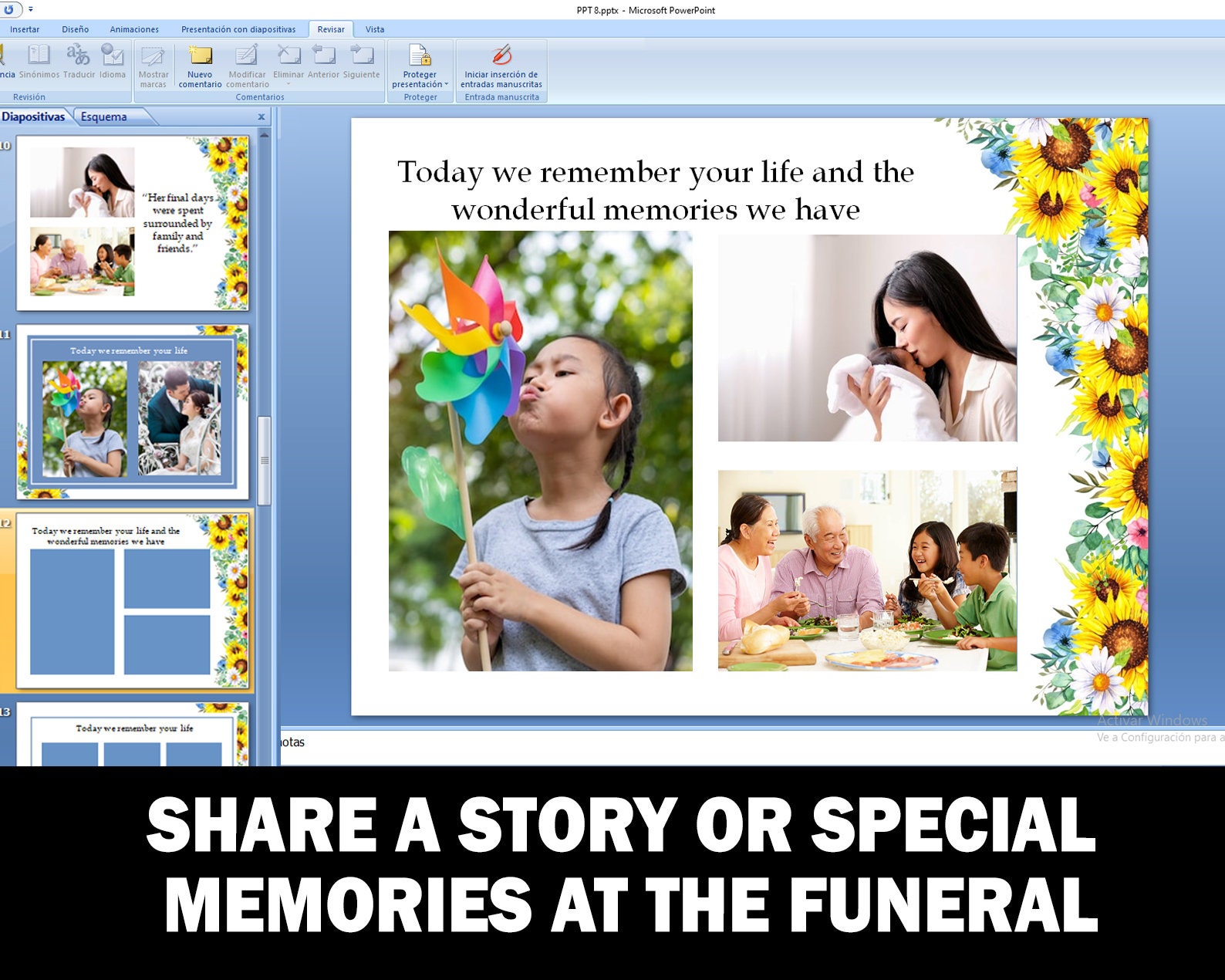 Funeral Slideshow Template. Funeral Powerpoint Template. Celebration of ...