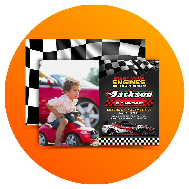 Racecar Birthday Invitation EDITABLE Racecar Birthday Invite - Etsy