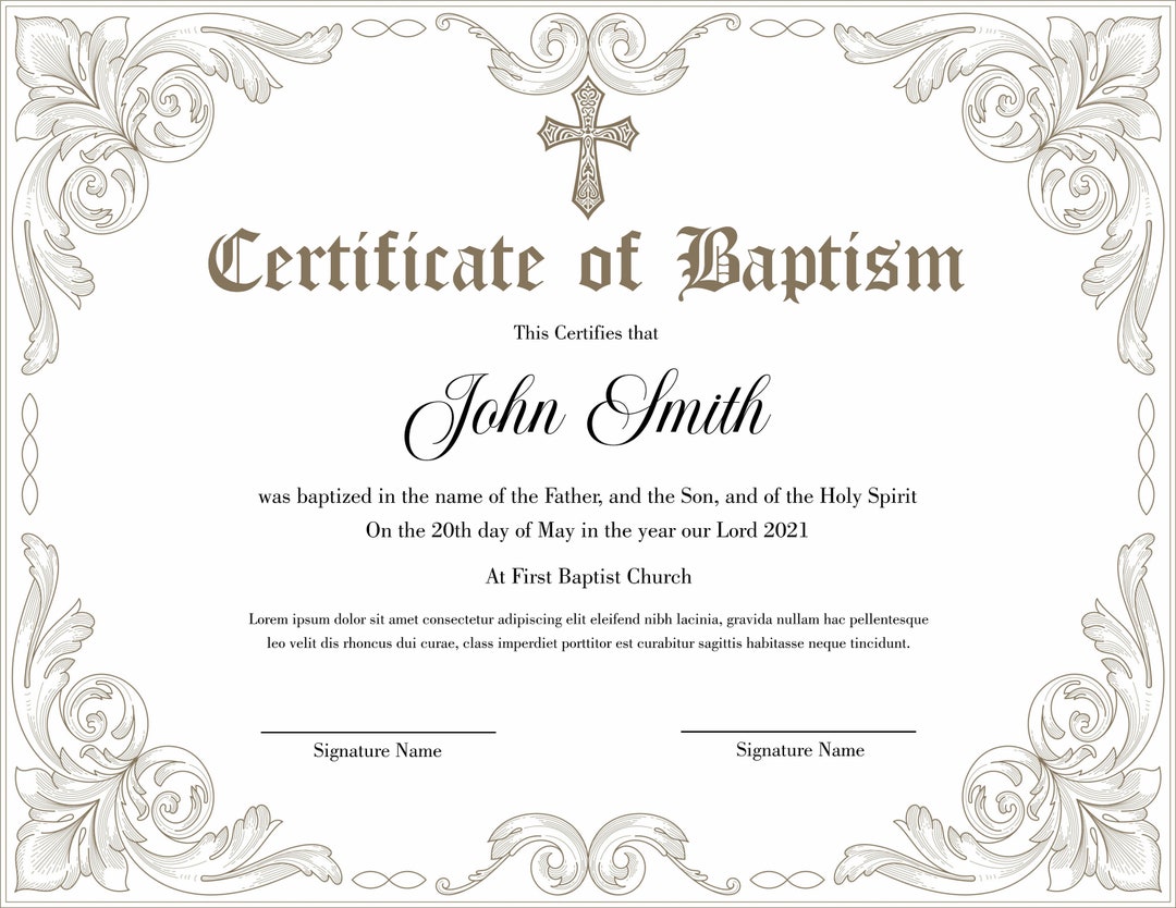 Editable Baptism Certificate Template Printable Certificate Of Baptism Editable Baptism Certificate Template Printable Certificate Of Baptism