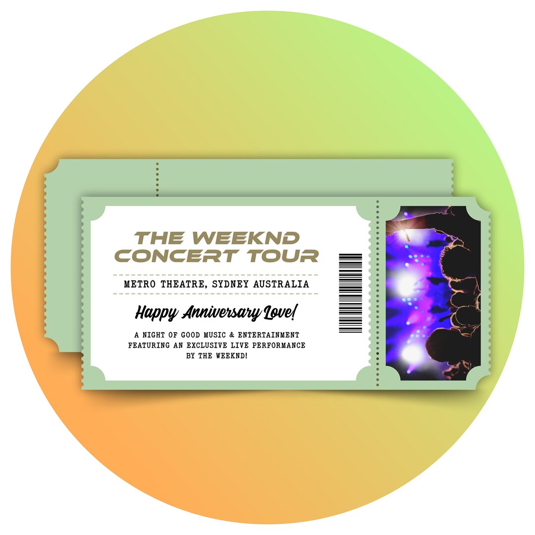 Editable Concert Ticket Template. Surprise Concert Ticket. Concert ...
