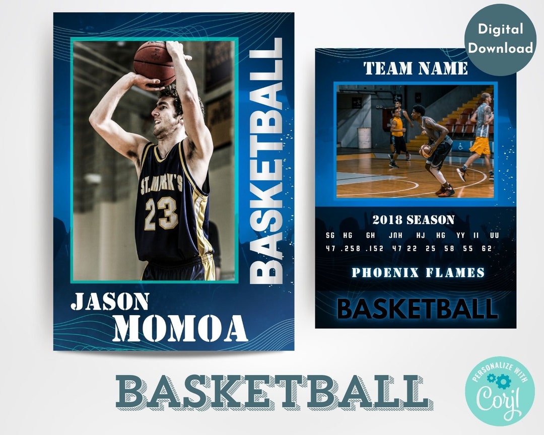 Hoops Hero: Basketball Trading Card Template | Editable With Corjl - Etsy