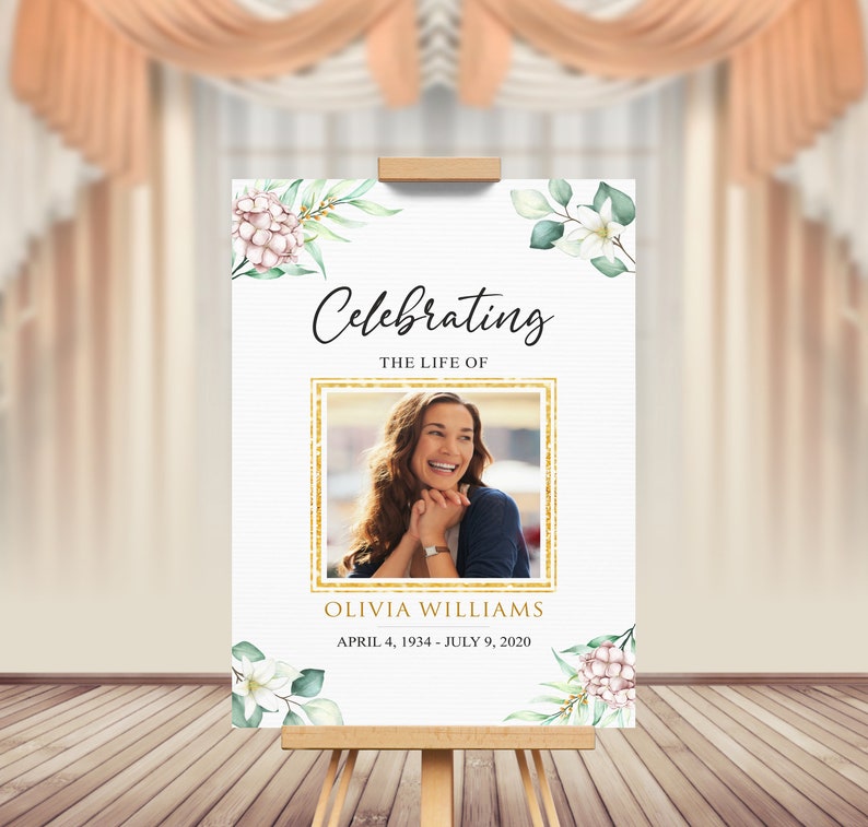 Editable Funeral Poster Photo Display Set Memorial Poster - Etsy