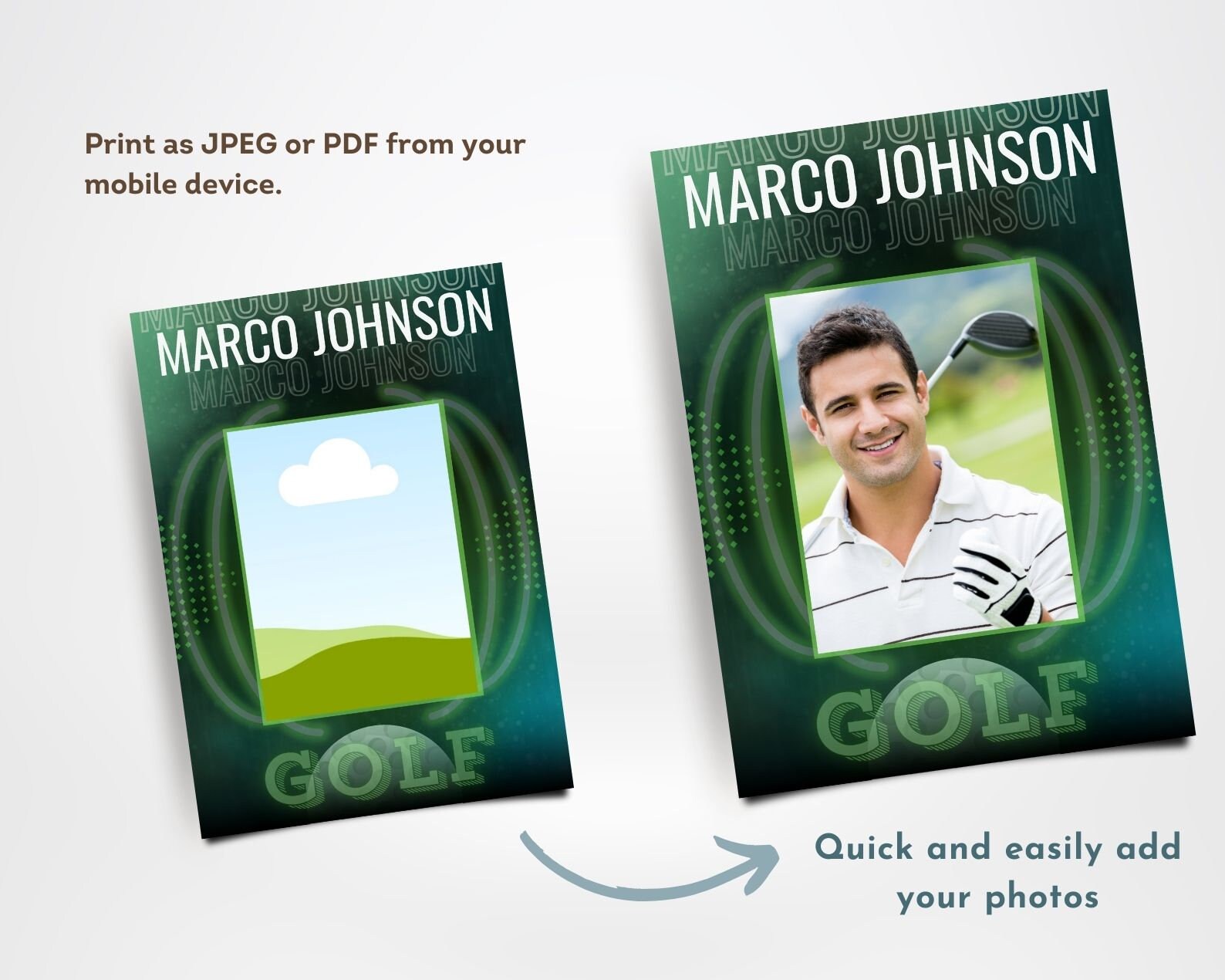 Fairway Prodigy: Golf Trading Card Template | Editable With Corjl - Etsy