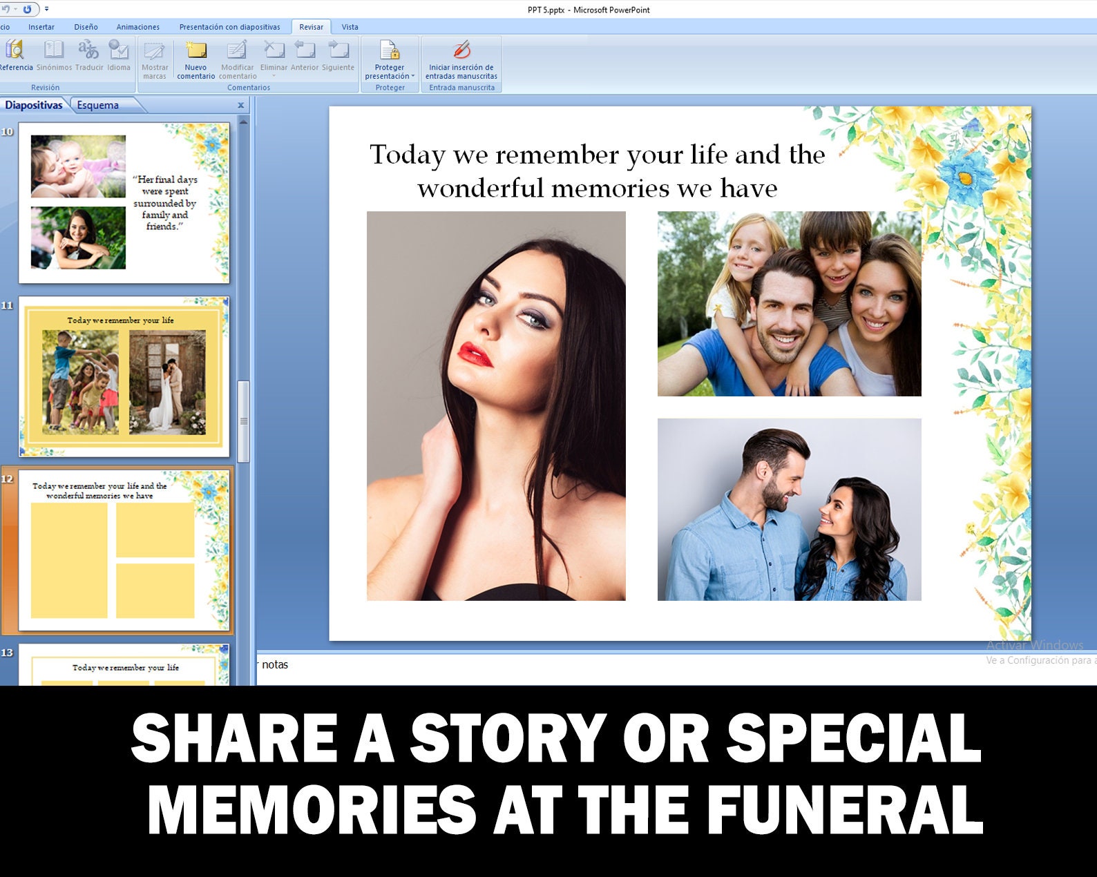 Funeral Slideshow Template. Funeral Powerpoint Template. - Etsy