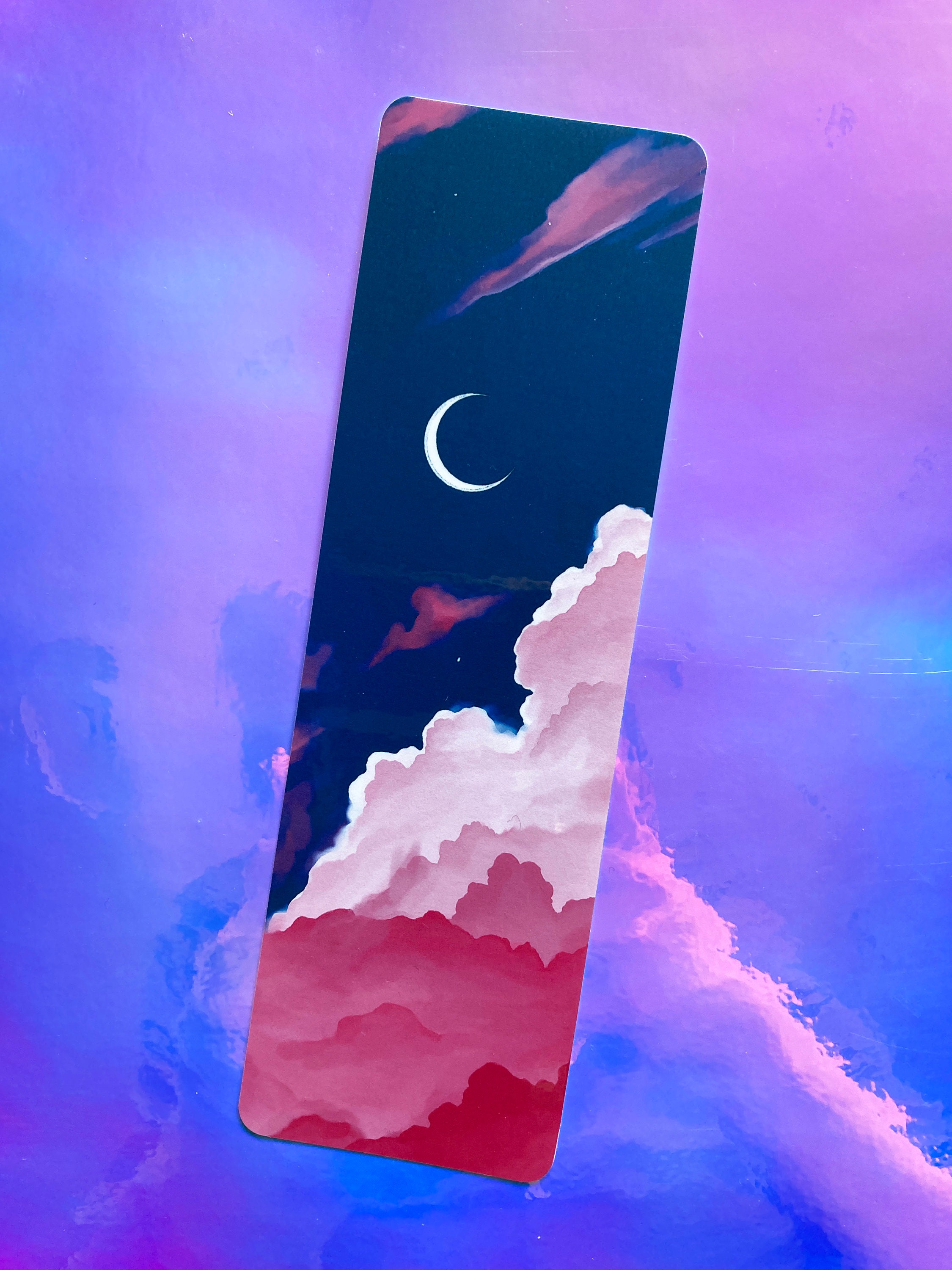 Celestial Pink Clouds Illustrated Bookmark - Laminated Rip Proof - Hand ...