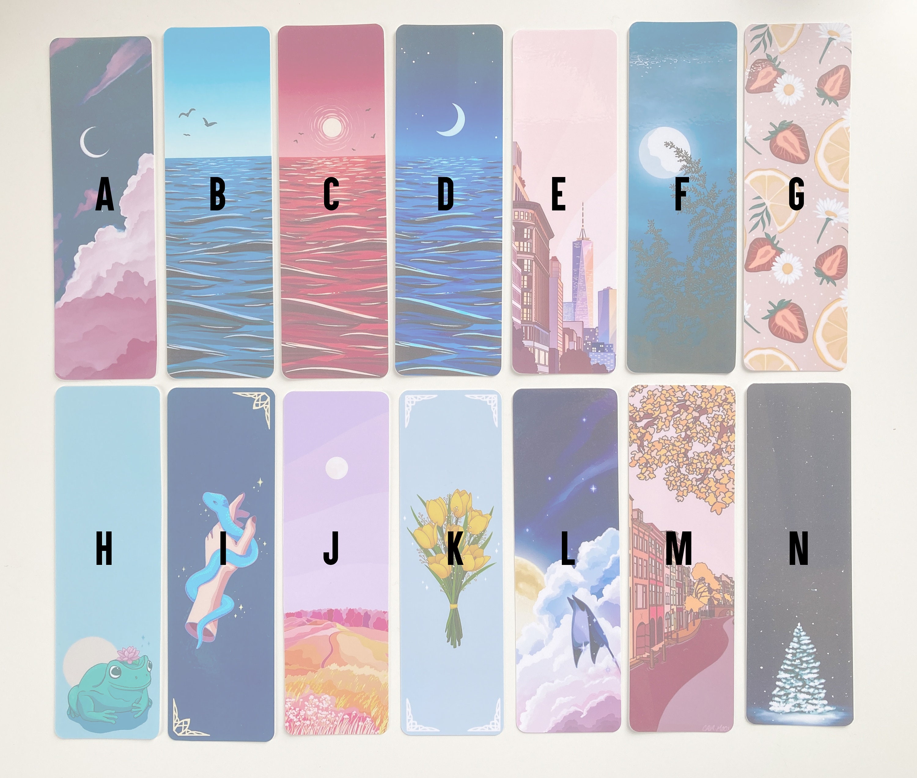 Set of 3 Illustrated Bookmarks Choose Your Own Set Beautiful Art ...