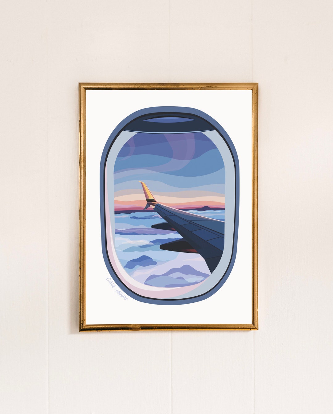Travel Art Print - Views From Above (1, Painted Sunset) - Airplane ...