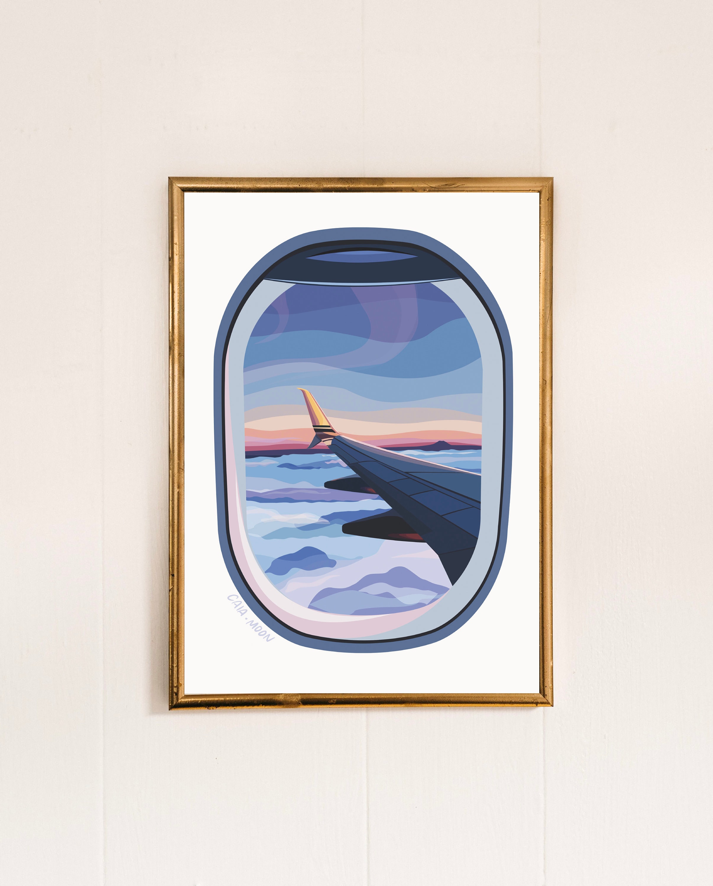 View From Airplane Window Drawing