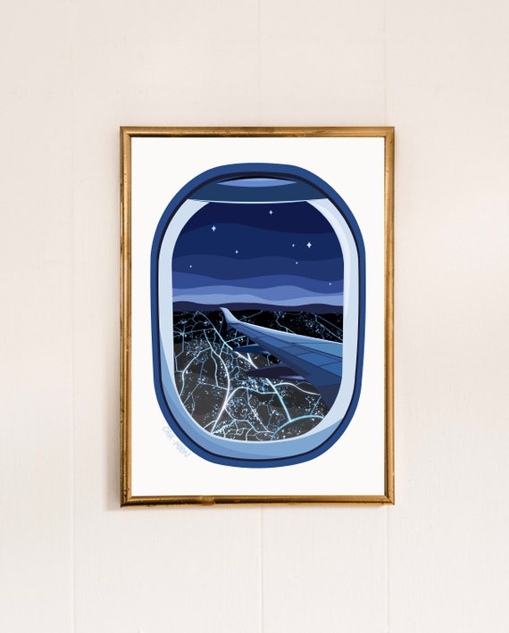 View From Airplane Window Drawing