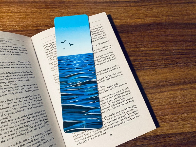 Serene Sea Bookmark Laminated Illustrated Bookmark the - Etsy