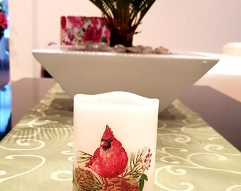Led Cardinal Candle - Etsy