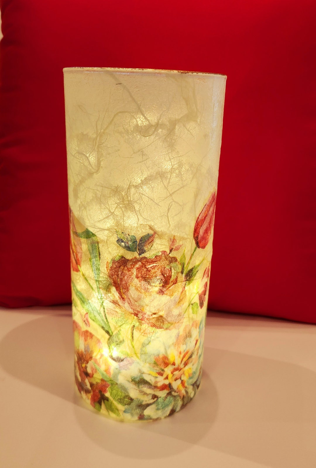 Beautiful Hand Decorated Vase/candle Holder Unique Birthday - Etsy